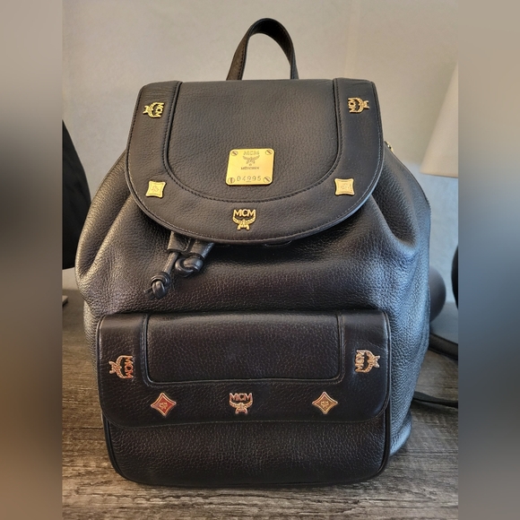 MCM | Bags | Mcm Black Leather Backpack | Poshmark